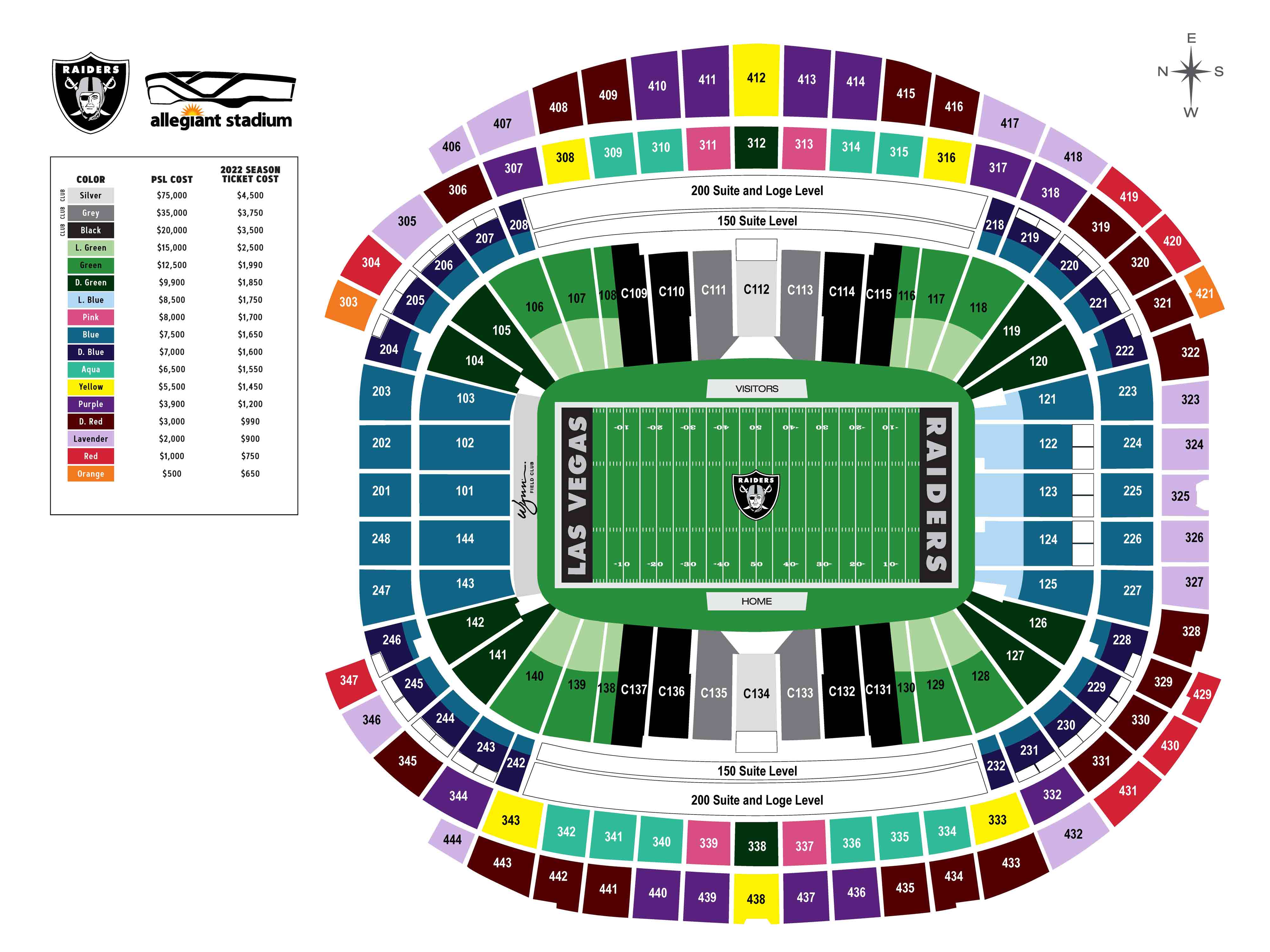 Seating Charts | Allegiant Stadium